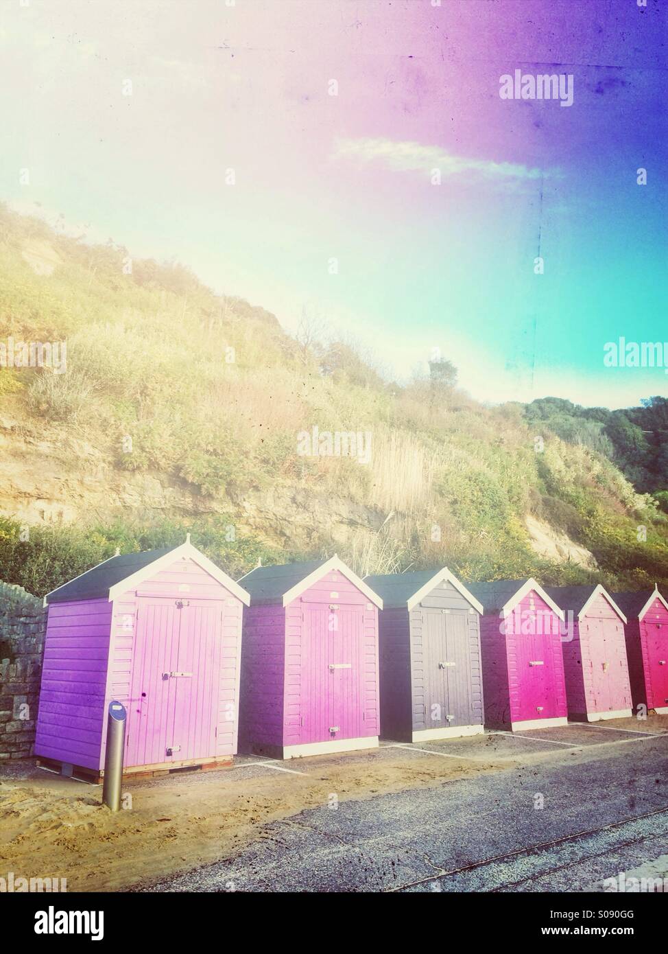 Bournemouth boscombe beach huts hi-res stock photography and images - Alamy