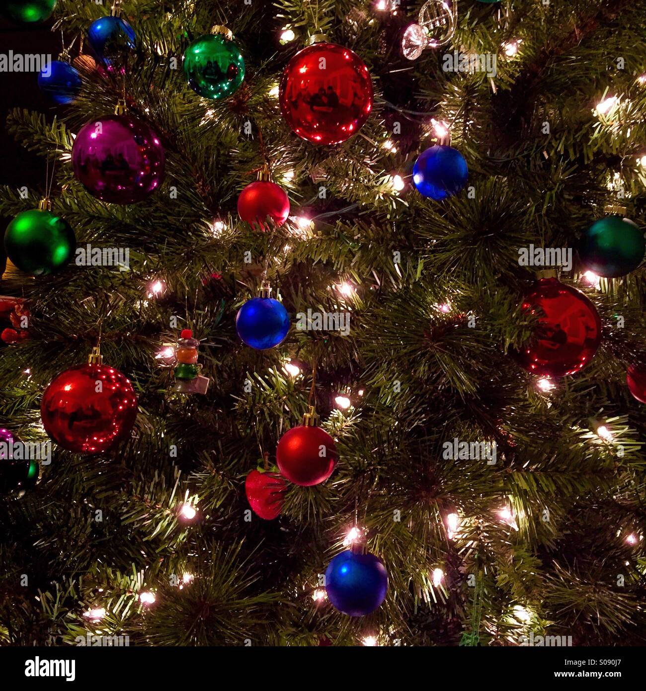 Christmas Tree with ornaments Stock Photo - Alamy
