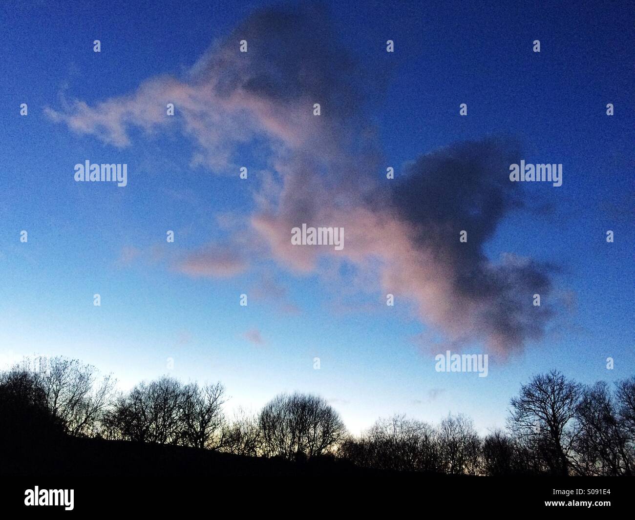 Dusk in the countryside Stock Photo - Alamy