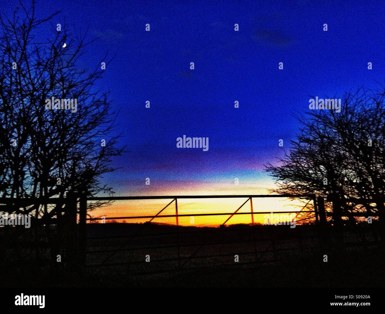 Silhouette of gate hi-res stock photography and images - Alamy