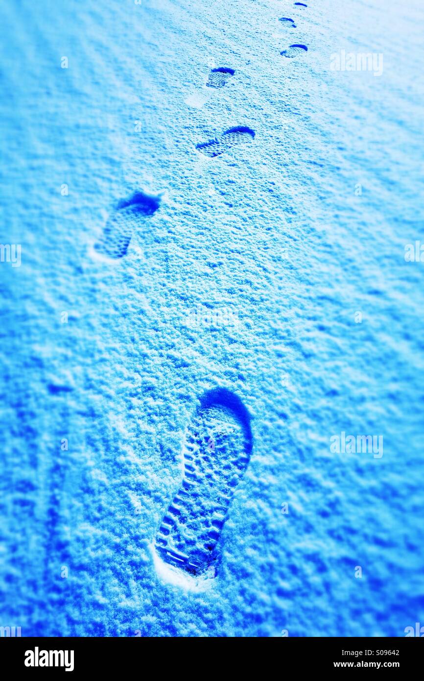 Foot prints in the fresh snow - just going for a walk I won't be long ...