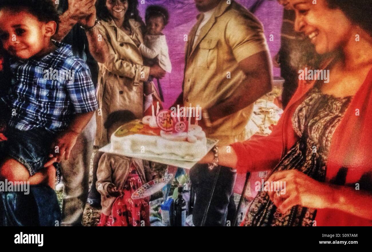 The birthday party Stock Photo - Alamy