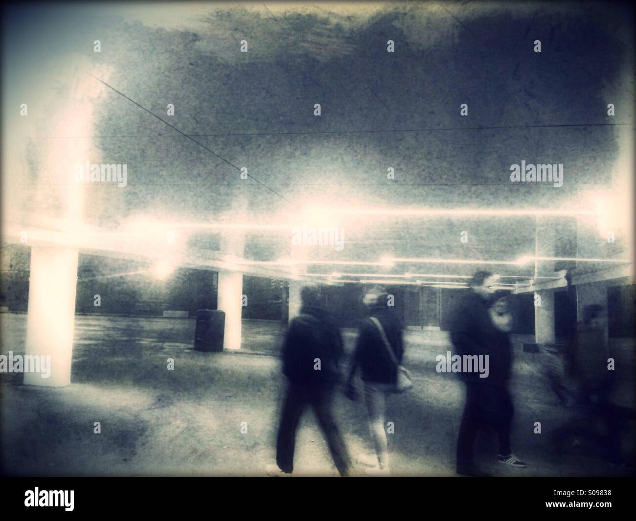 People walking under bridge, London, UK Stock Photo - Alamy