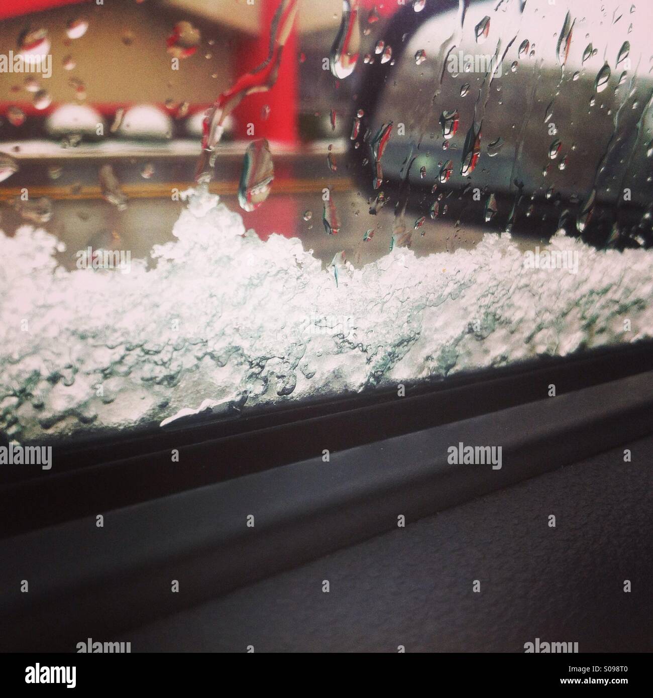Snowy car window Stock Photo - Alamy