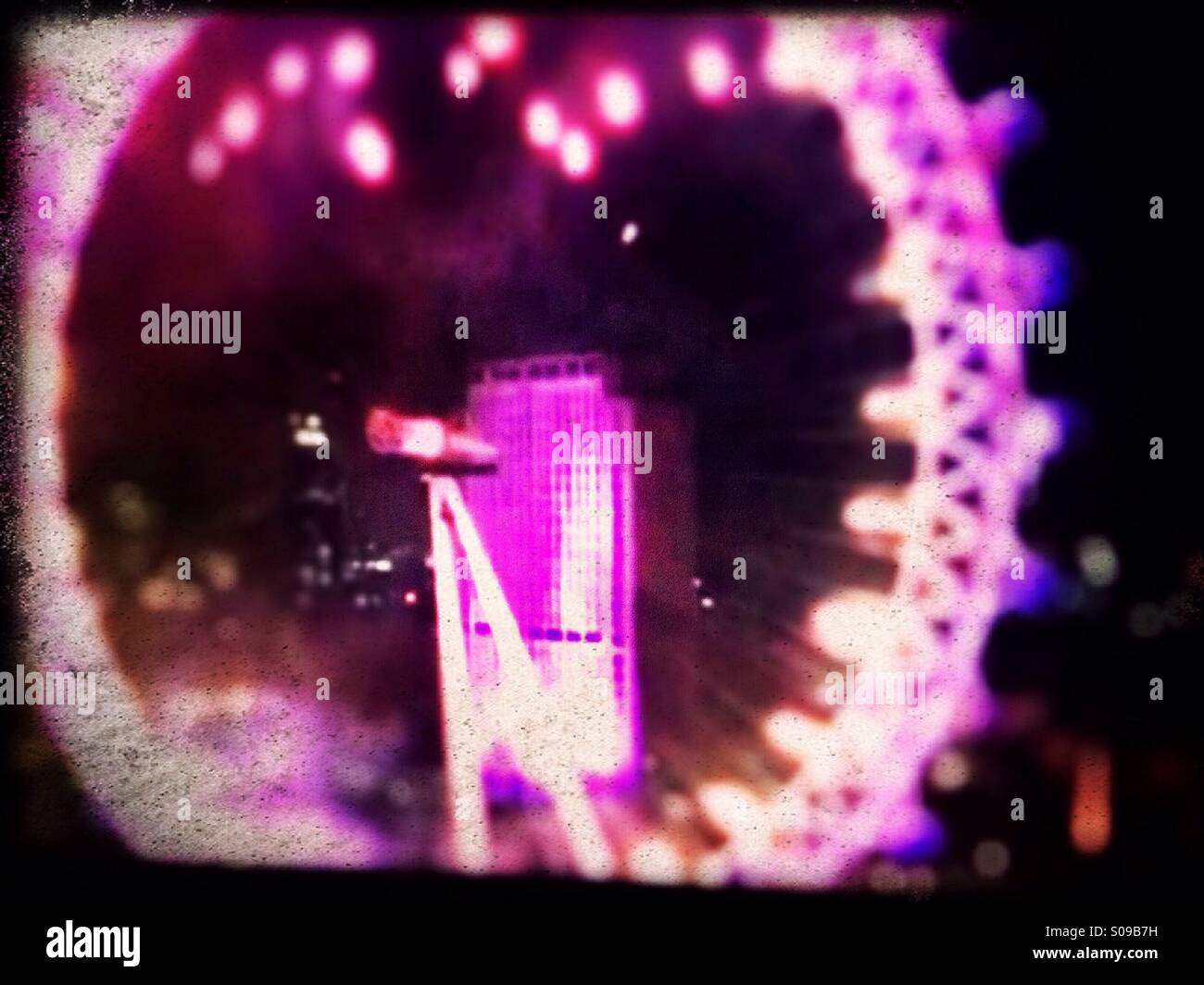 London Eye and the Shell Centre at night, Central London, UK Stock ...
