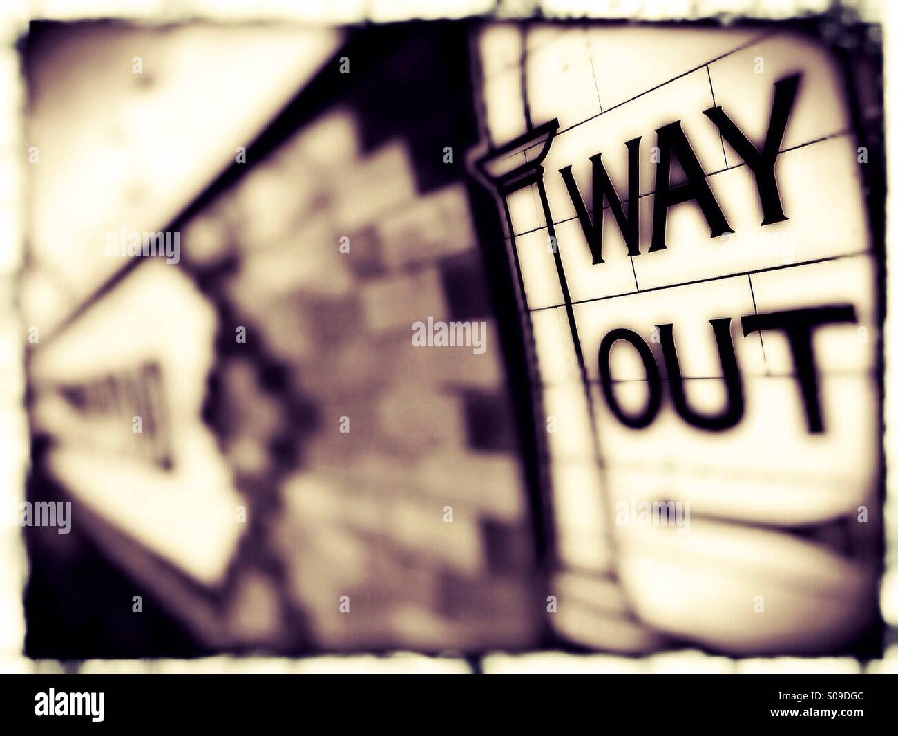 Way out sign at tube station, London, UK Stock Photo - Alamy