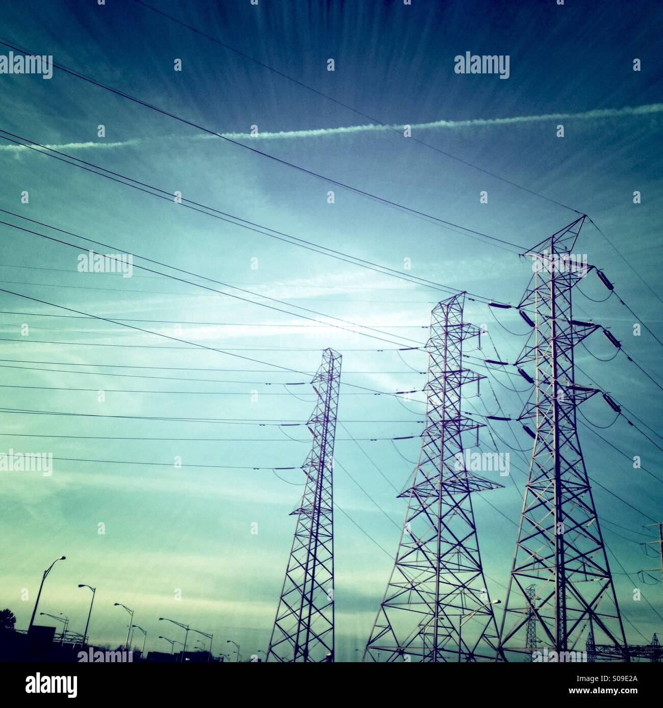 High tension power lines hi-res stock photography and images - Alamy