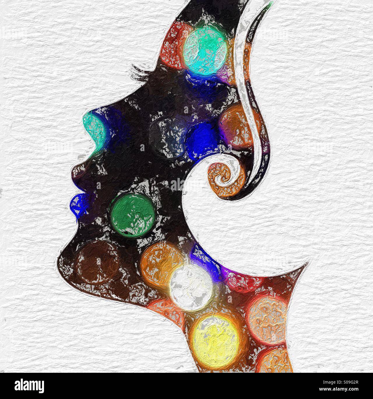 Art effect on face Stock Photo - Alamy