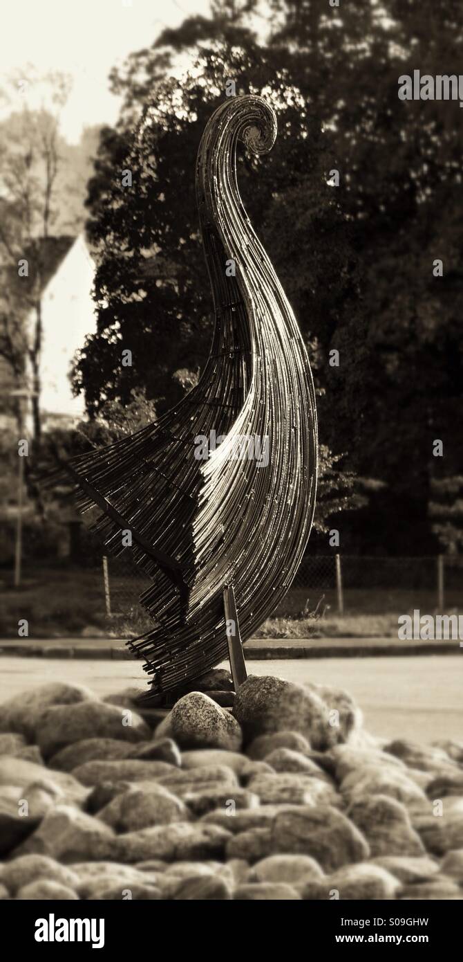 Viking Sculpture in Fitjar - Norway Stock Photo - Alamy