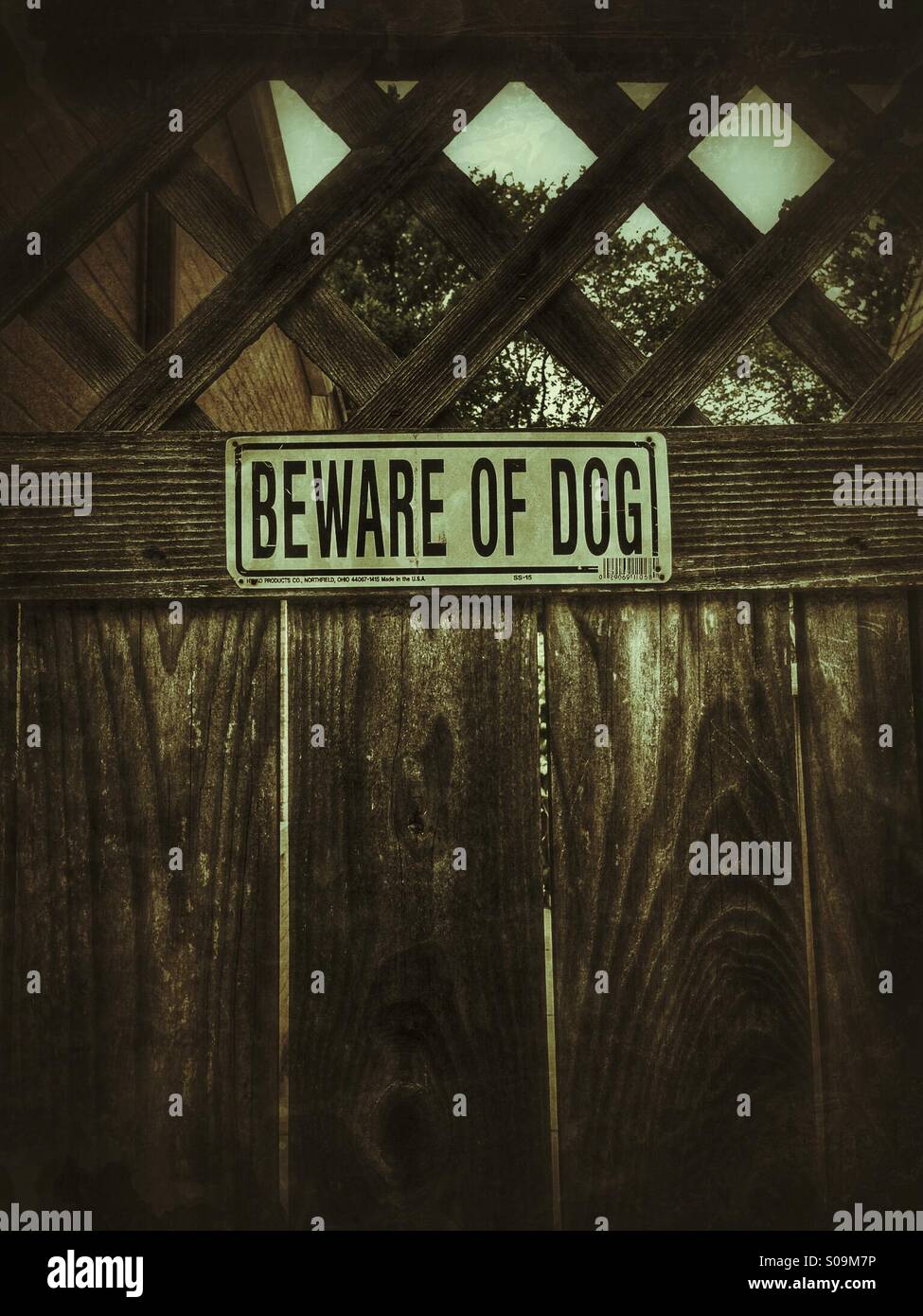 Beware dog sign on gate hi-res stock photography and images - Alamy
