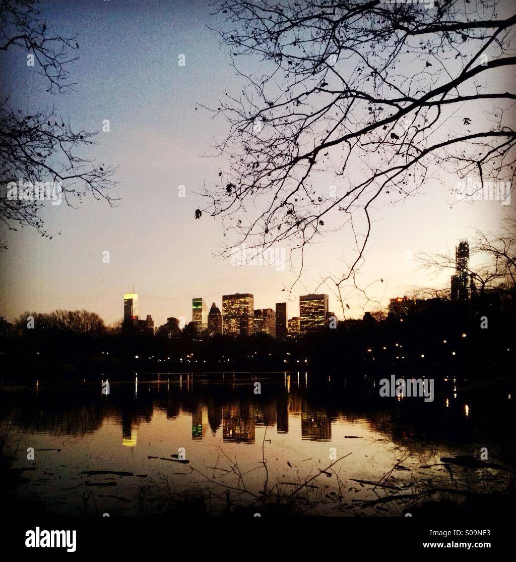 Central Park sunset Stock Photo - Alamy