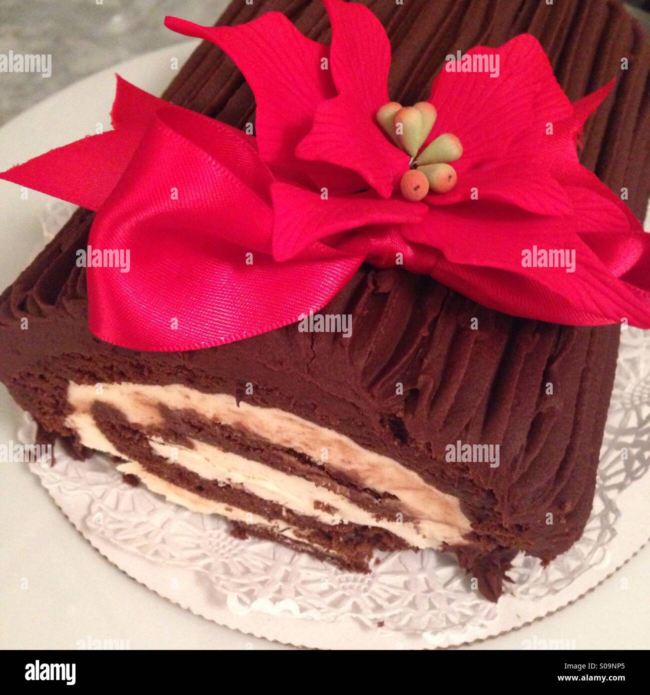 Yule log cake hi-res stock photography and images - Alamy