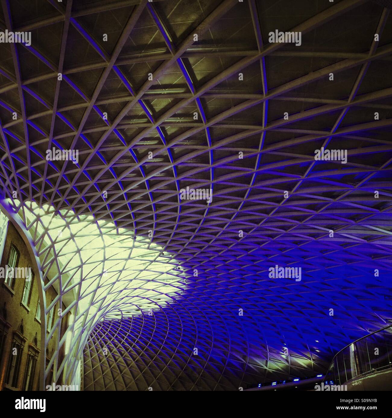 The roof interior at Kings Cross Station, London Stock Photo - Alamy