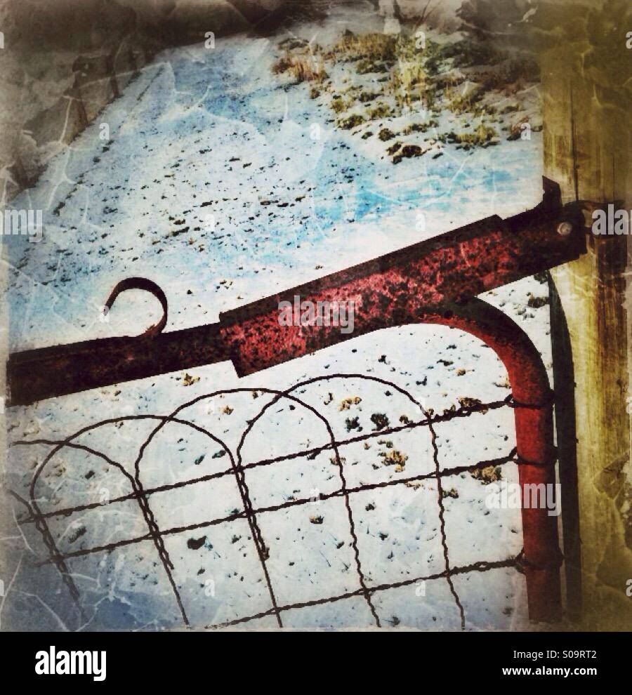 A rusty gate lock Stock Photo - Alamy