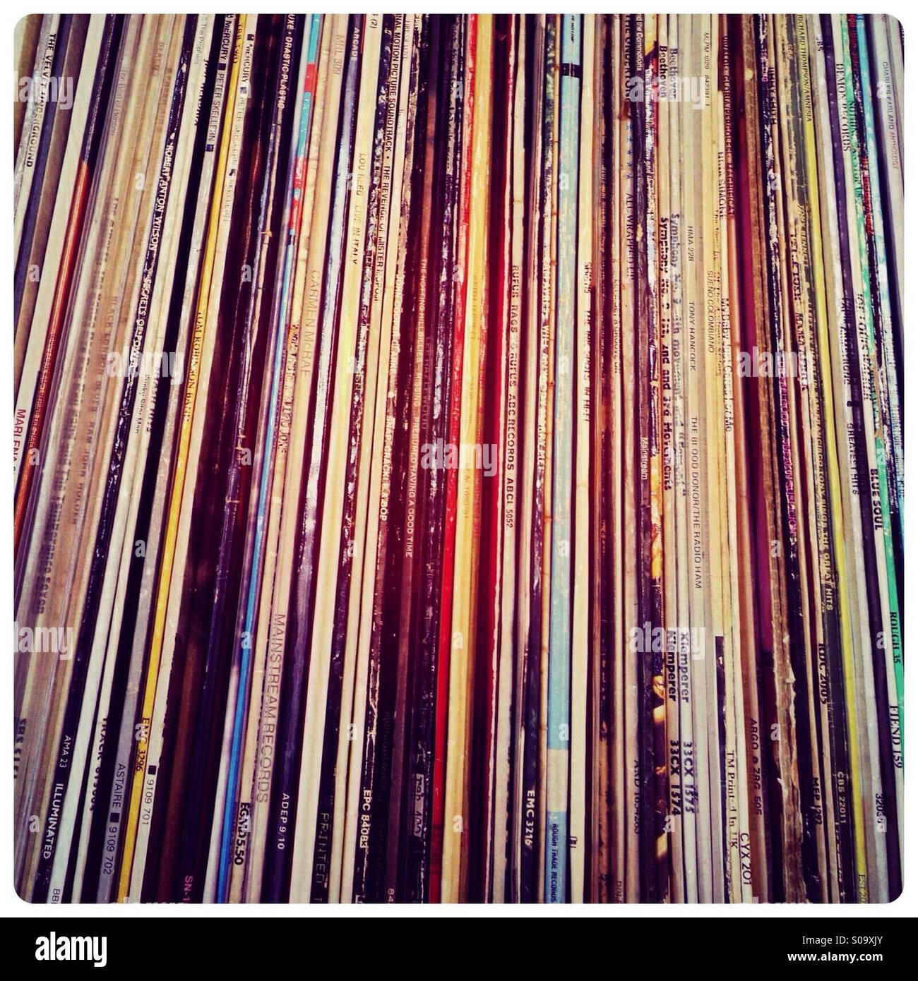 An old vinyl record collection Stock Photo - Alamy