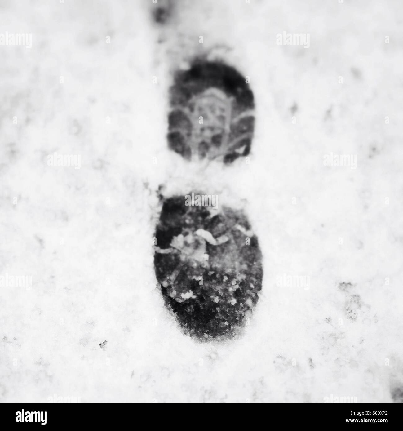 Boot print in snow hi-res stock photography and images - Alamy