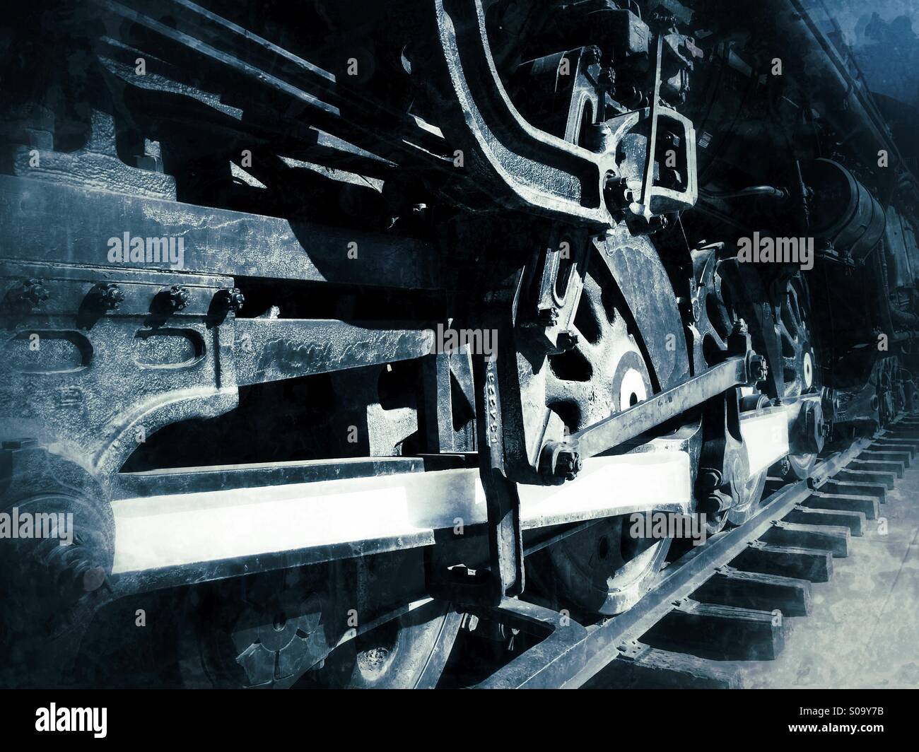 Antique train engine Stock Photo - Alamy