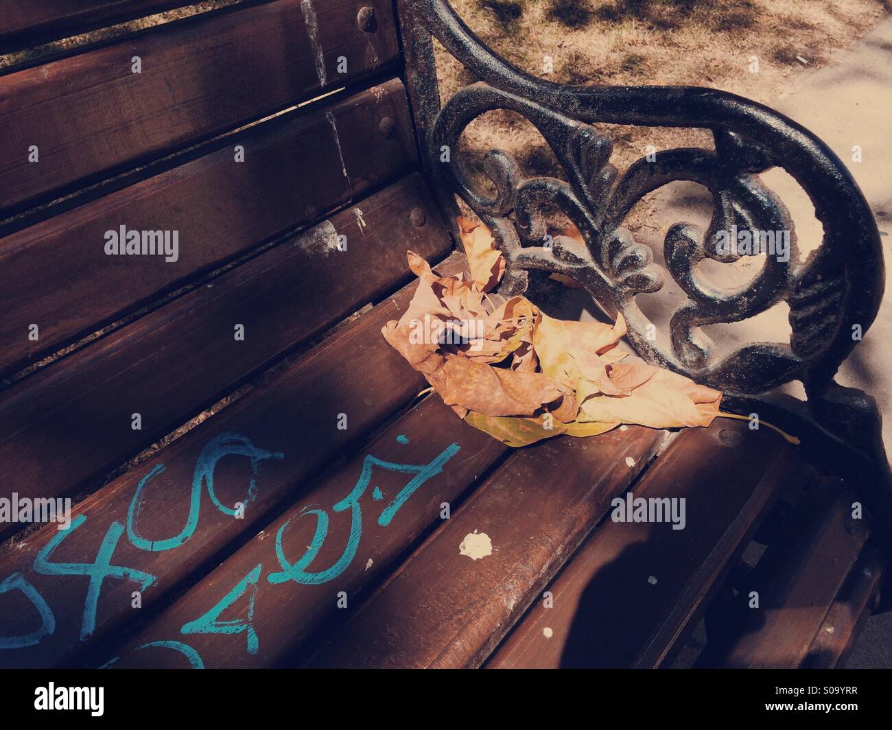 Graffiti bench hi-res stock photography and images - Alamy