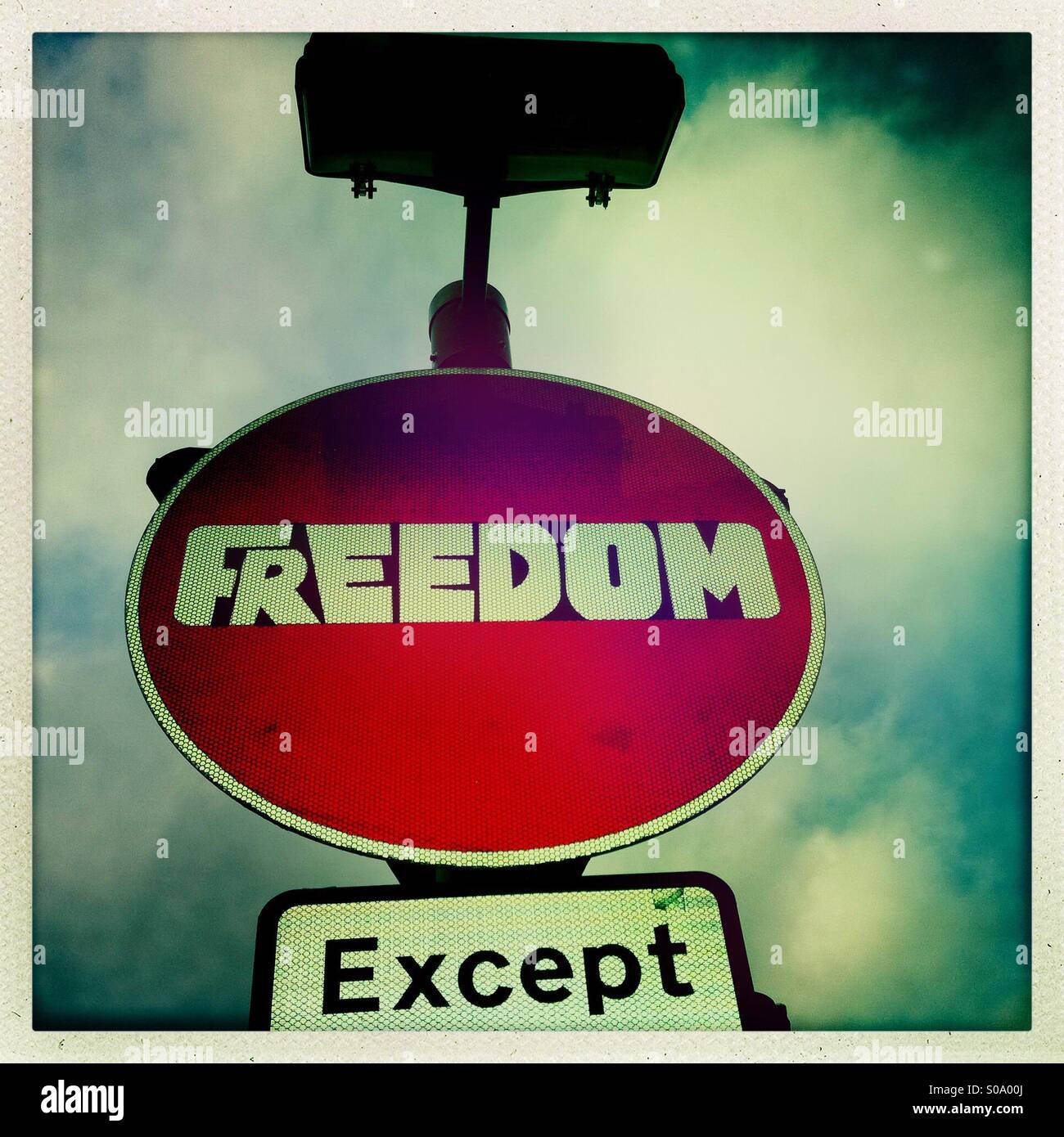 freedom sign London graffiti Stock Photo - Alamy