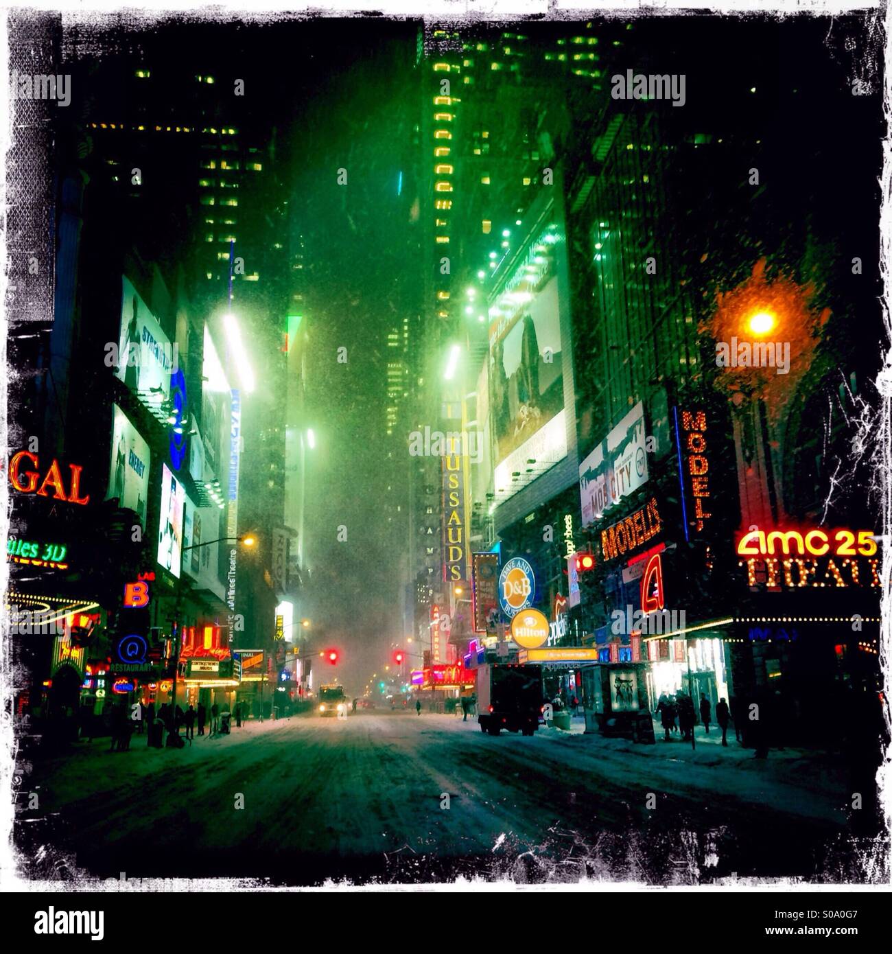 Times square snow storm hi-res stock photography and images - Alamy