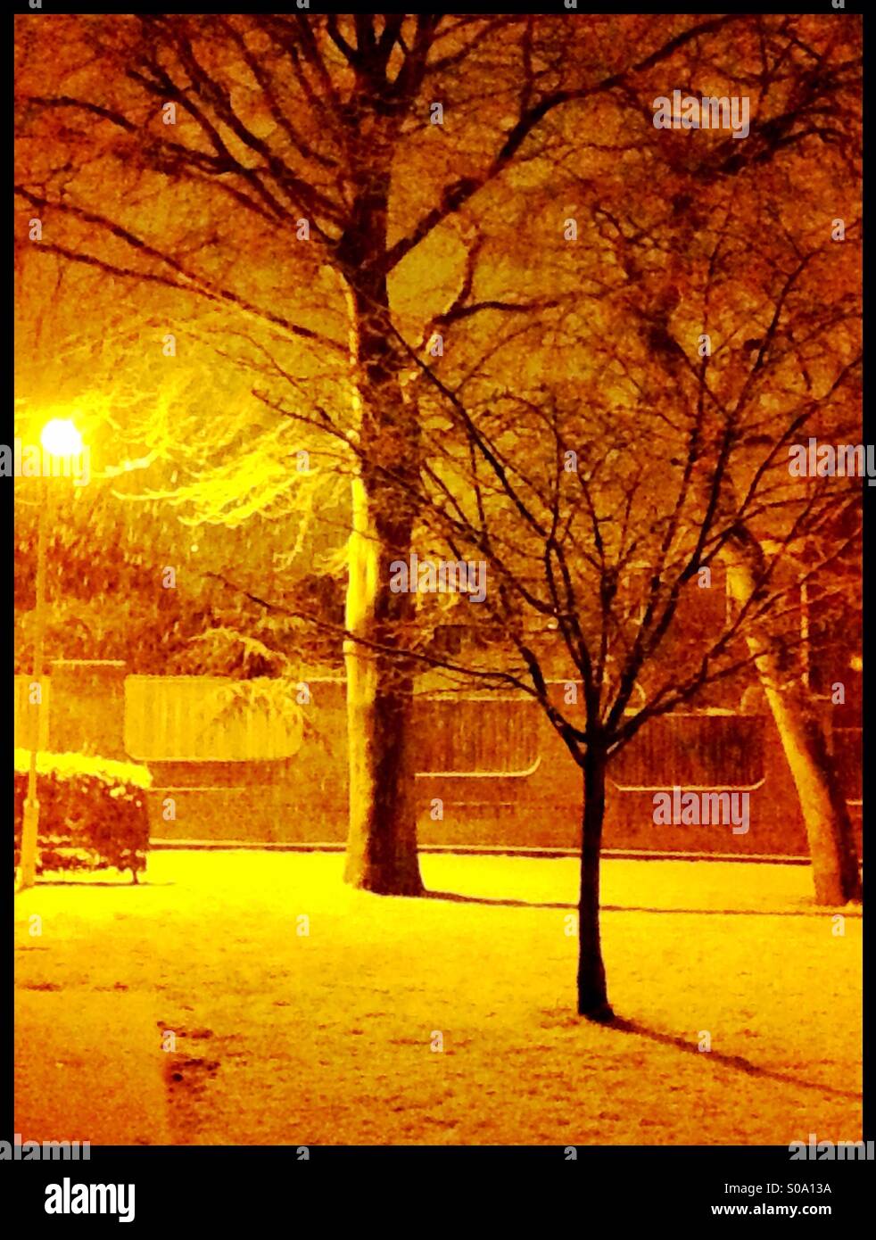 Snow falling night hi-res stock photography and images - Alamy