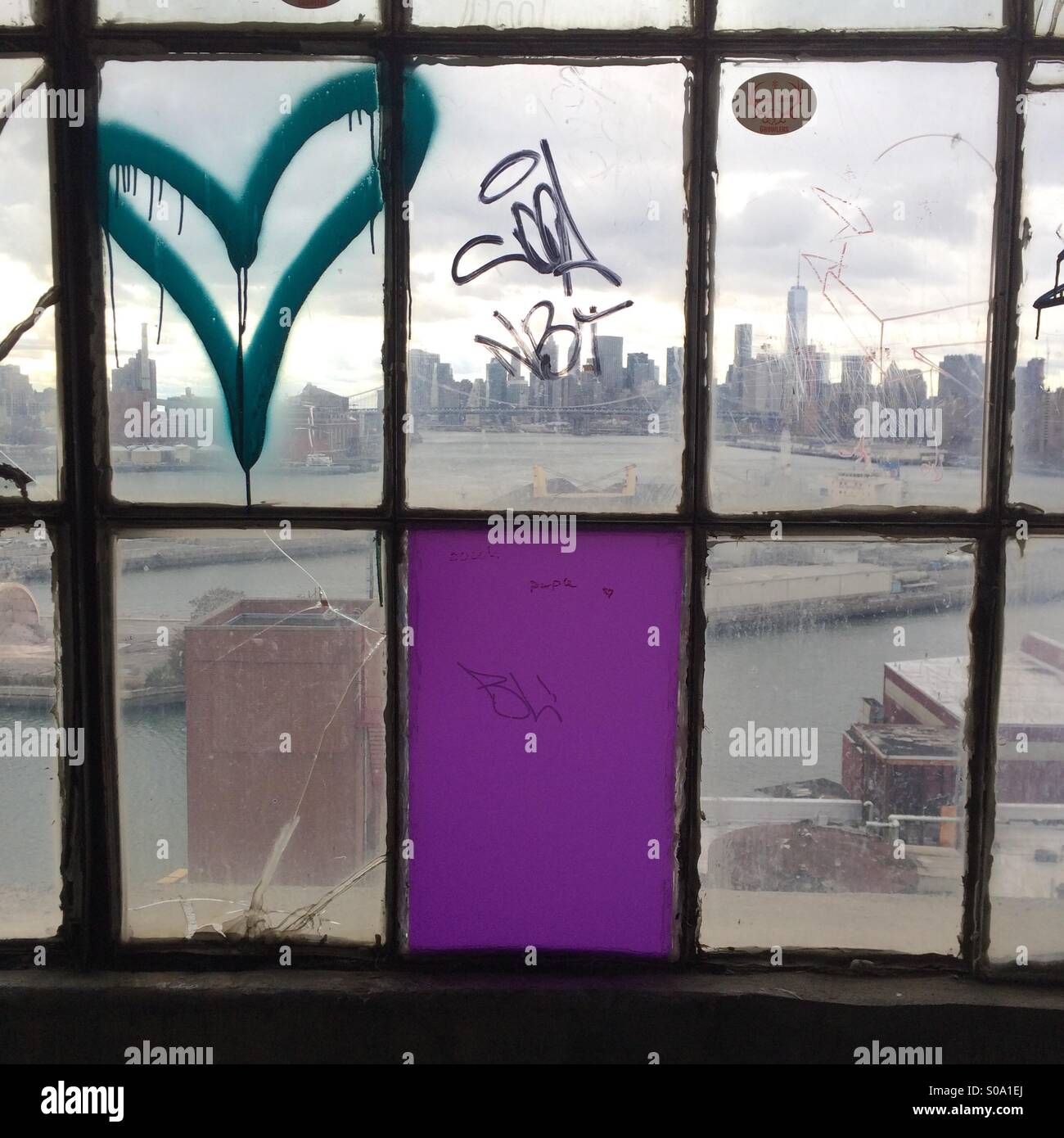 Graffiti on a window hi-res stock photography and images - Alamy