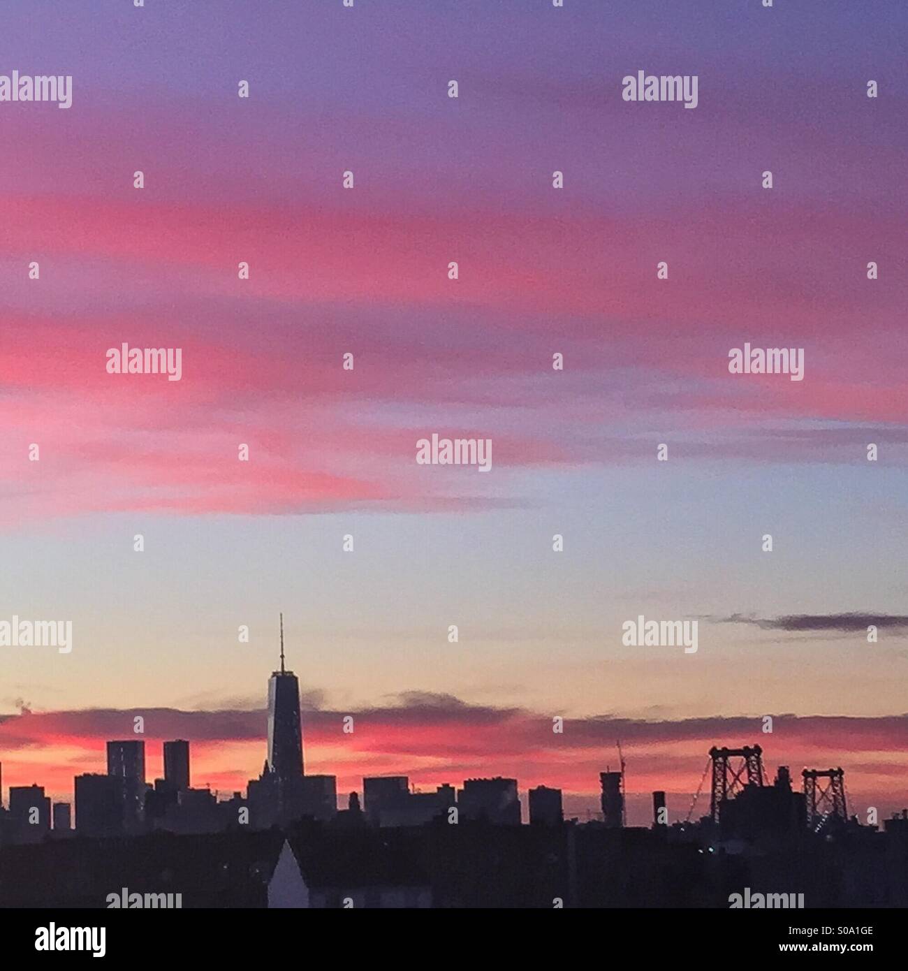 Sunset in nyc Stock Photo - Alamy