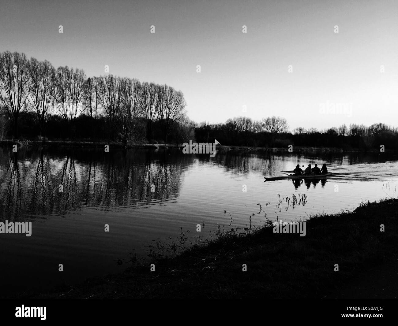 Peterborough rowing lake Black and White Stock Photos & Images - Alamy