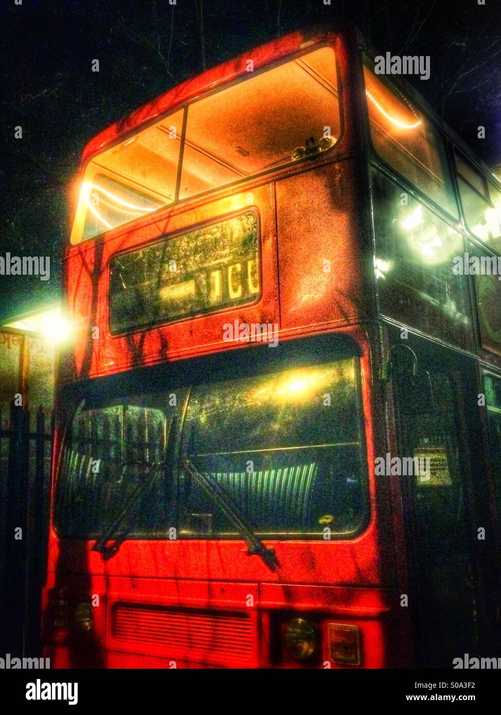 Red bus interior night hi-res stock photography and images - Alamy