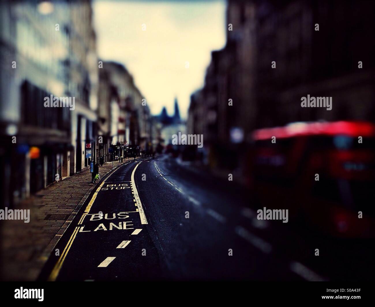 Bus lane road marking hi-res stock photography and images - Alamy
