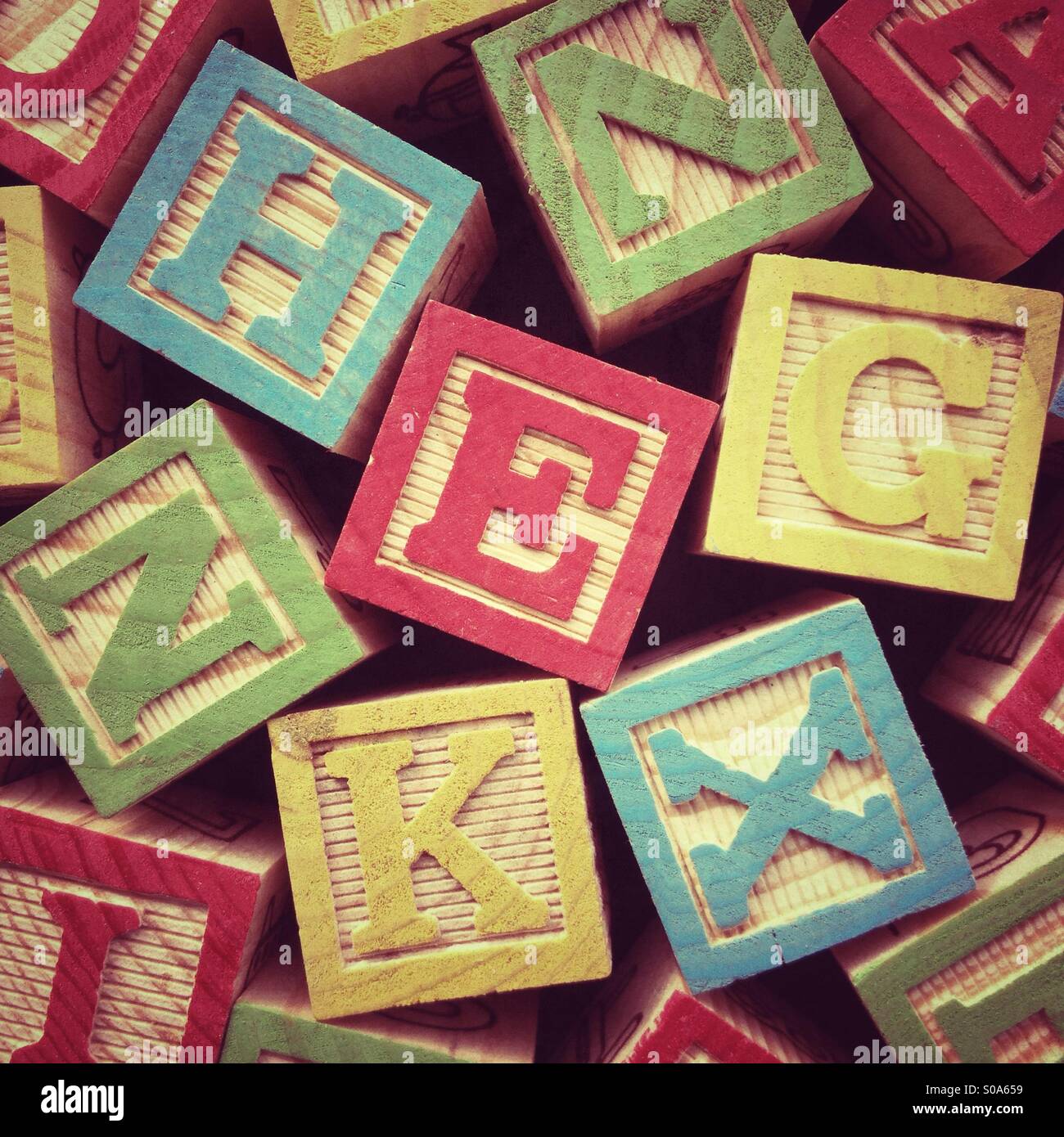 Alphabet wooden blocks hi-res stock photography and images - Alamy