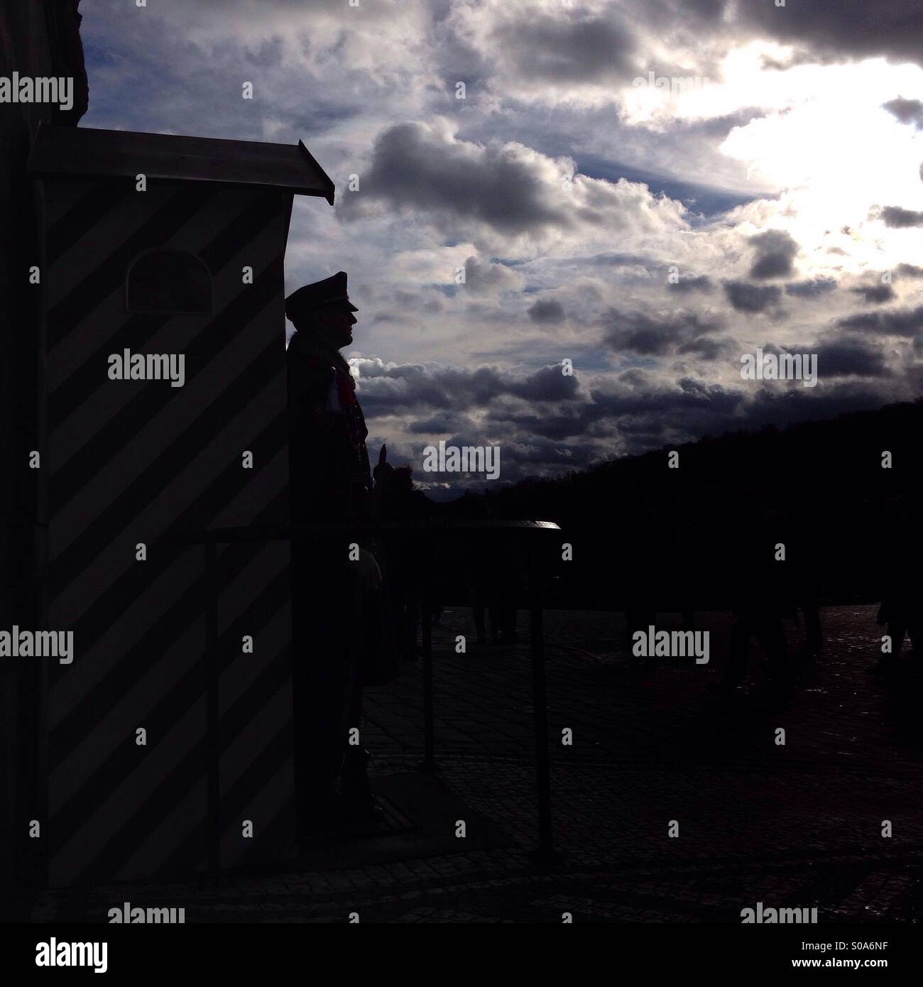 Prague castle security guard Stock Photo - Alamy