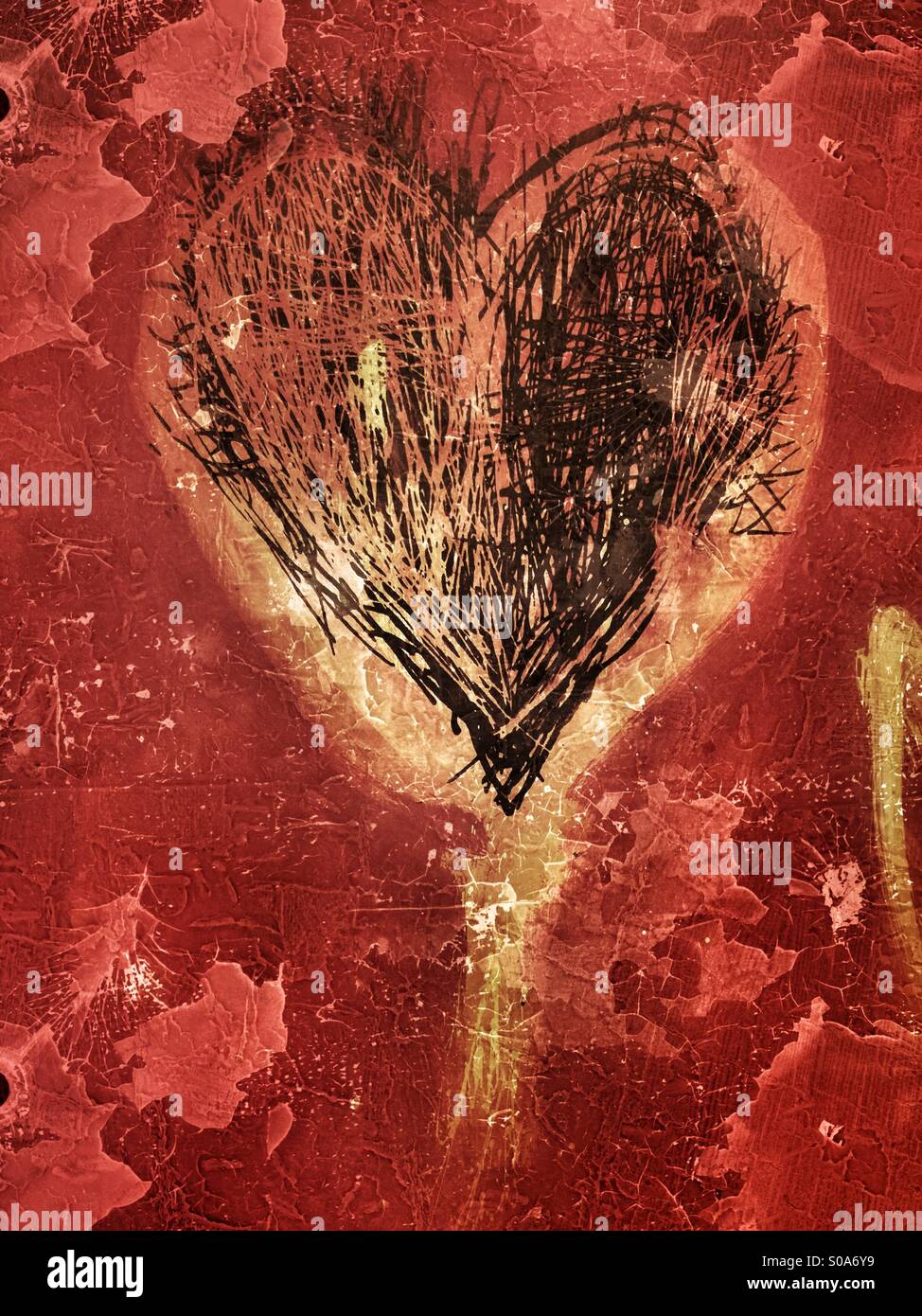 Abstract heart drawing Stock Photo - Alamy