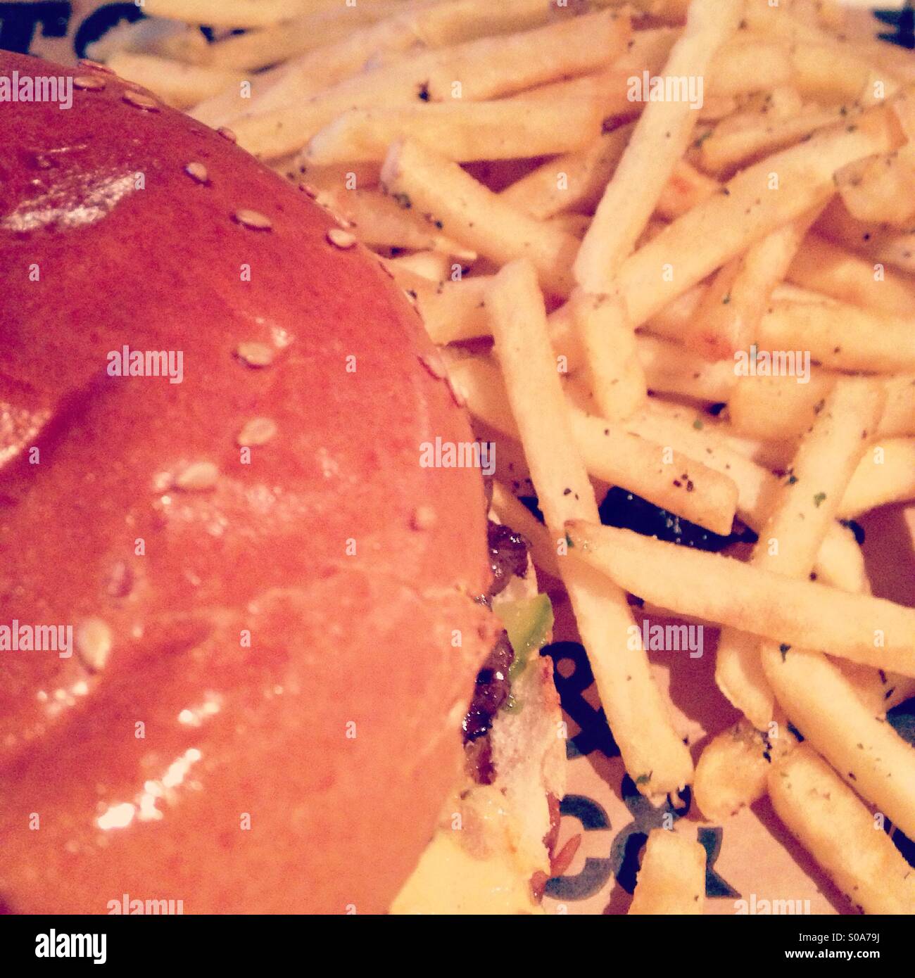Burger chips fries hi-res stock photography and images - Alamy