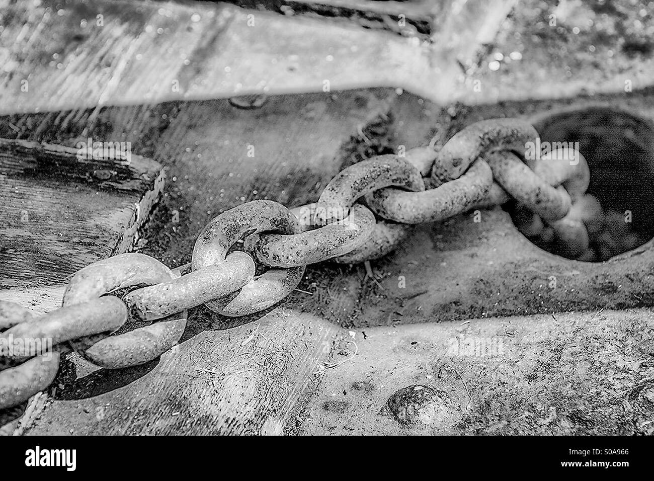 Ship anchor and chain Black and White Stock Photos & Images - Alamy