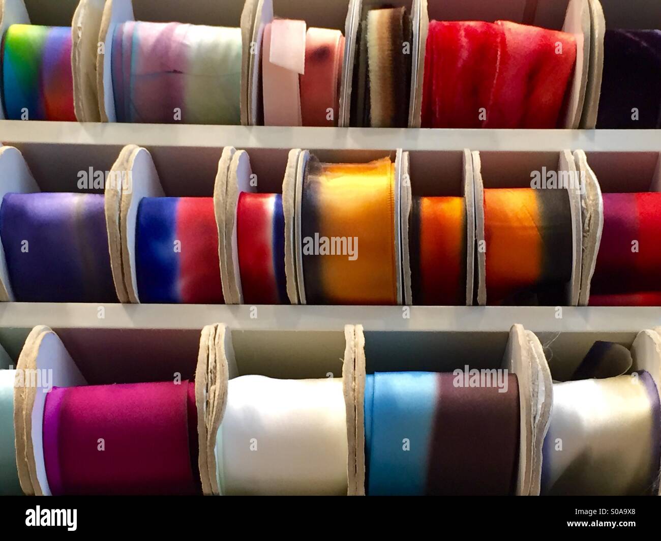 Rolls of Silk Ribbon Stock Photo - Alamy