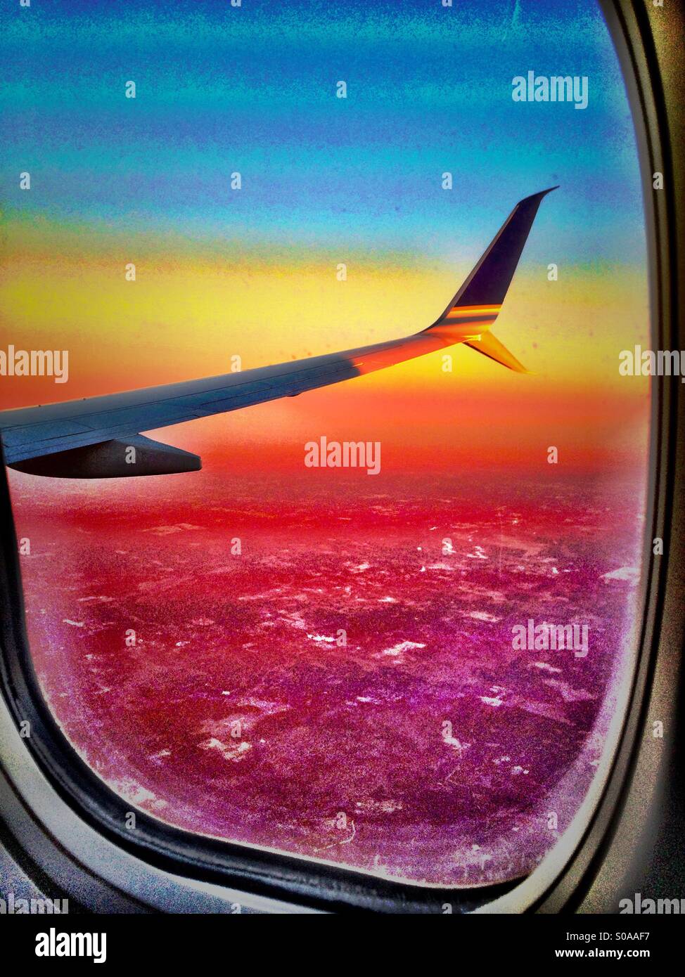 View out of airplane window Stock Photo - Alamy