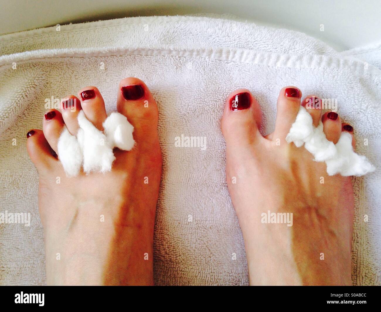 Red pedicure hi-res stock photography and images - Alamy