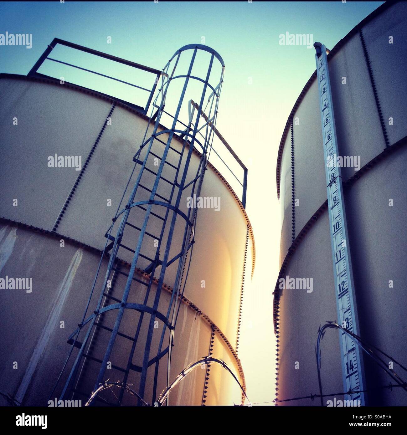 Two water tower tanks in Ojai, CA Stock Photo - Alamy