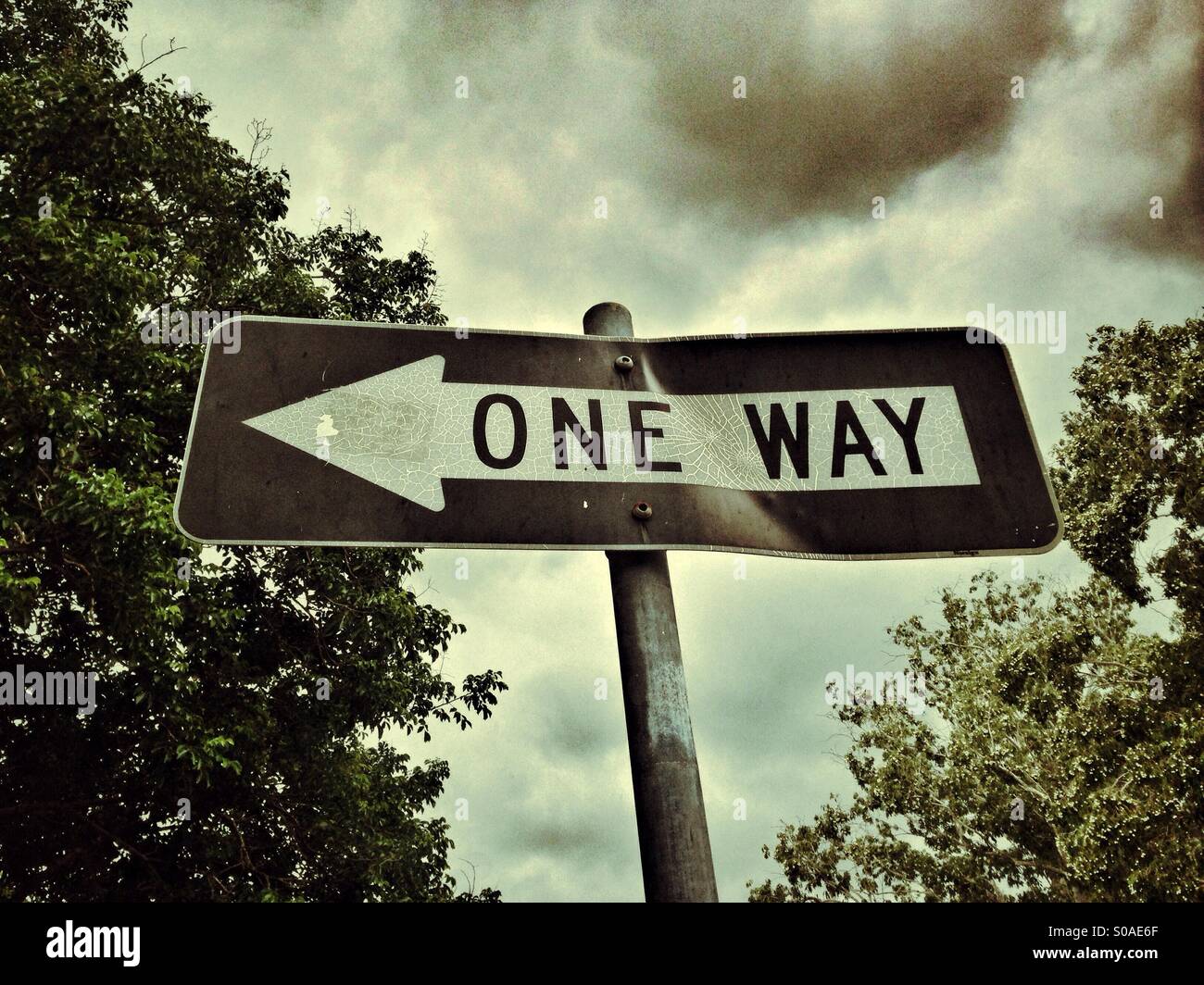 One way sign Stock Photo - Alamy