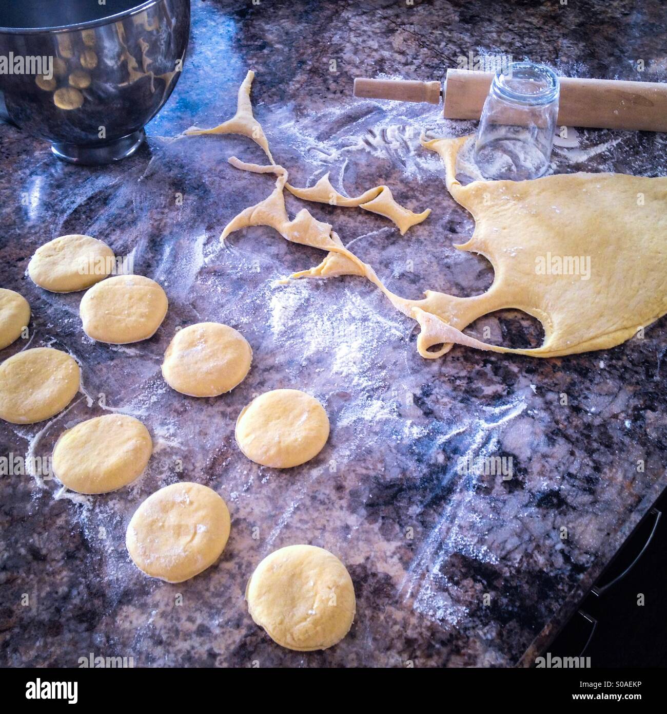 Making doughnuts at home Stock Photo - Alamy
