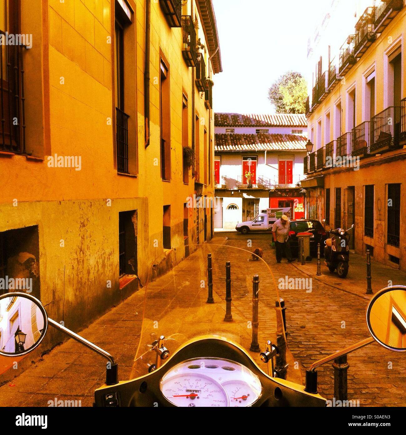 Street view Madrid Stock Photo - Alamy