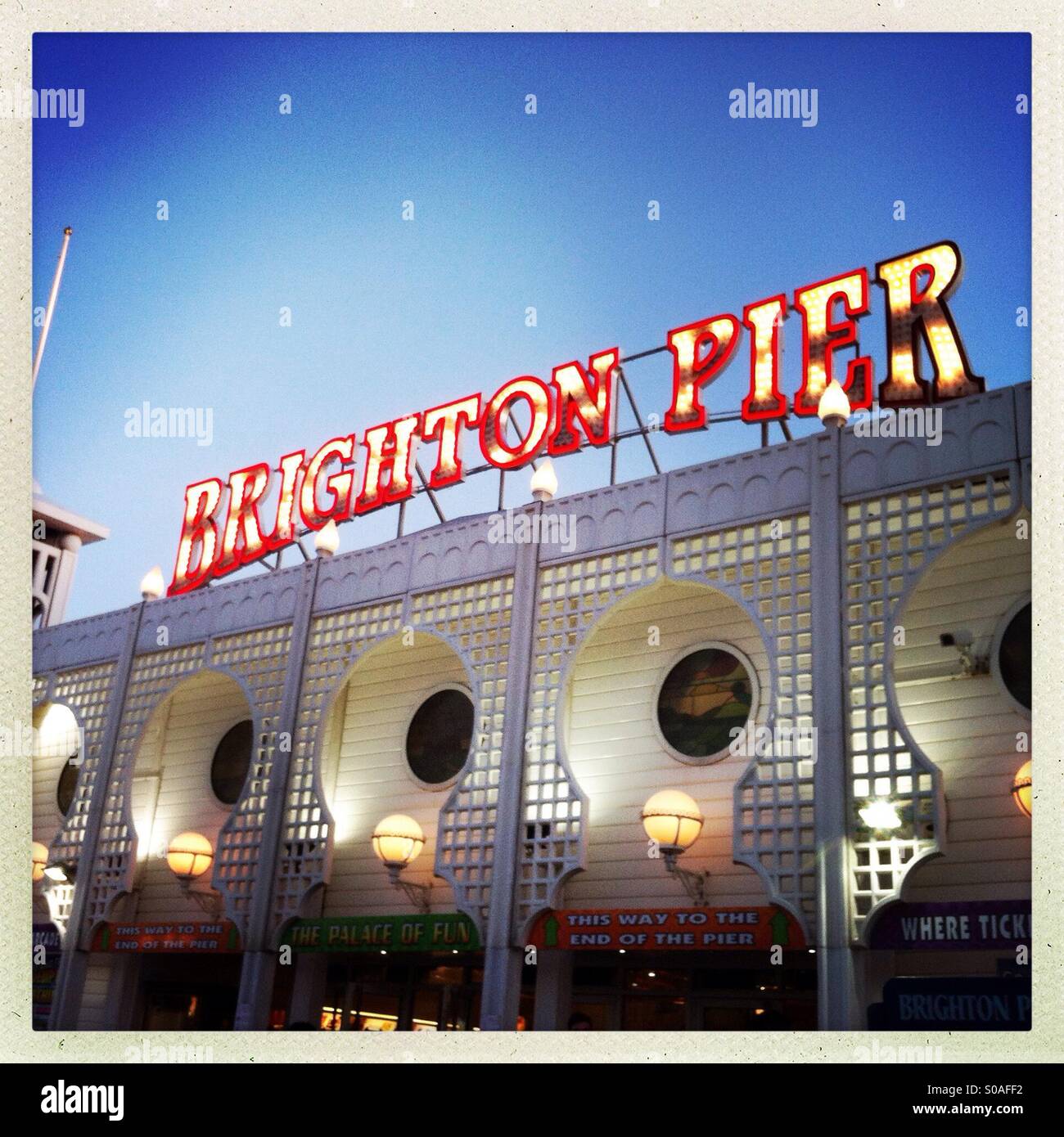 Brighton pier entrance Stock Photo - Alamy