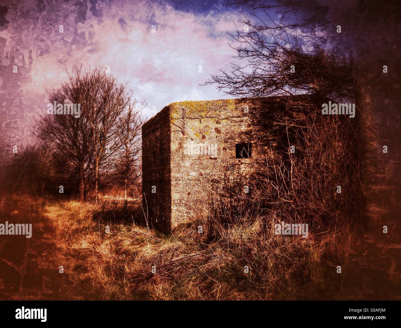 Pillbox on the perimeter of the disused WW2 airfield of RAF Wellingore ...