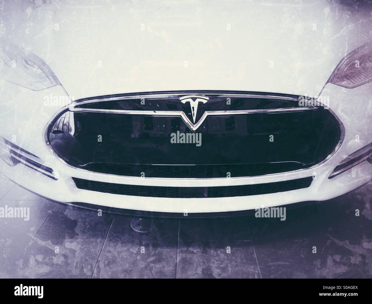 Front of the new Tesla electric vehicle Stock Photo - Alamy