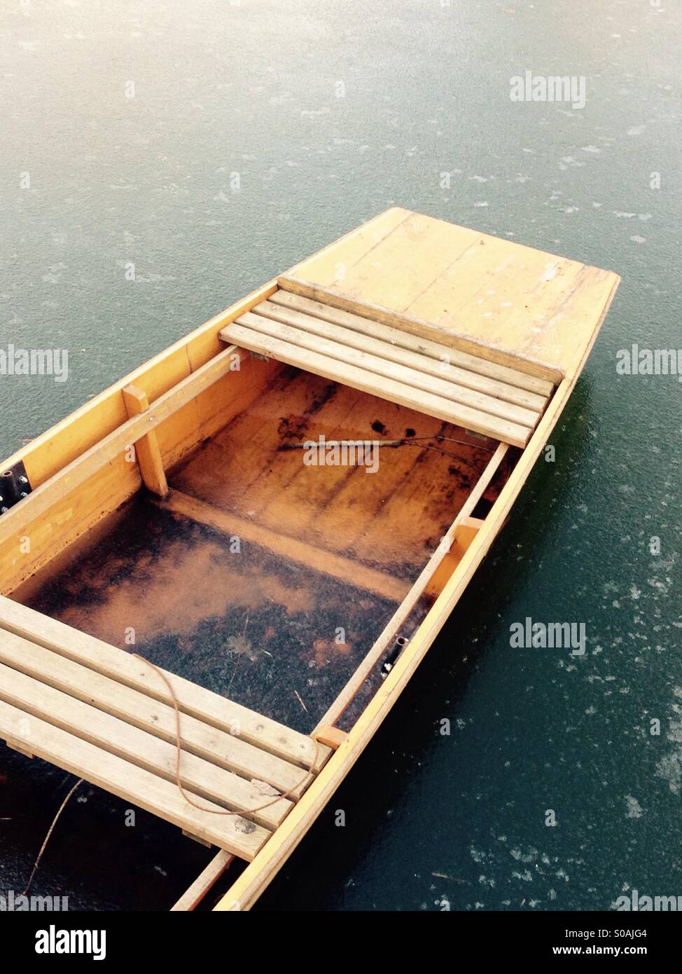 Frozen boat in ice Stock Photo - Alamy