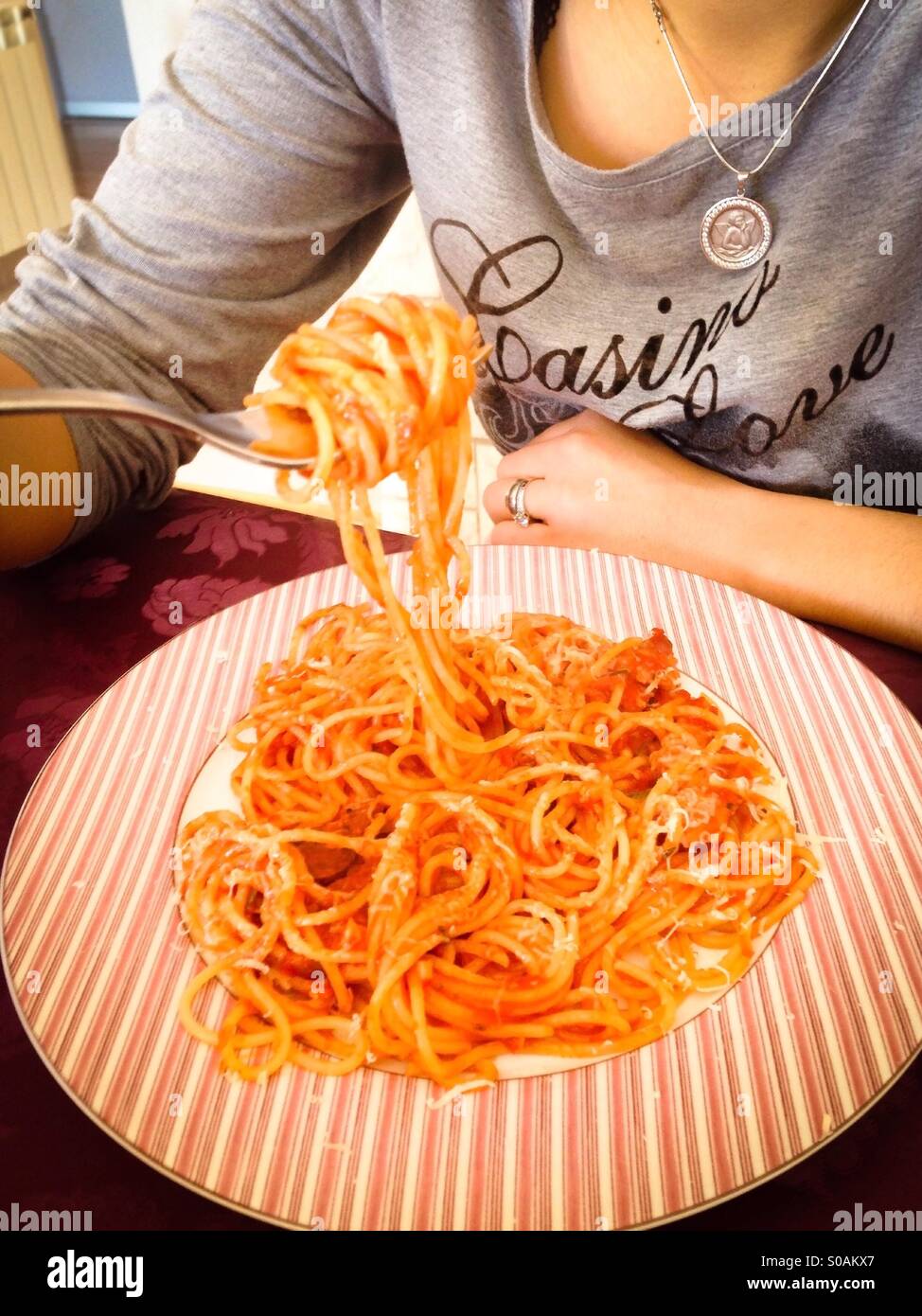 Woman tomato sauce hi-res stock photography and images - Alamy