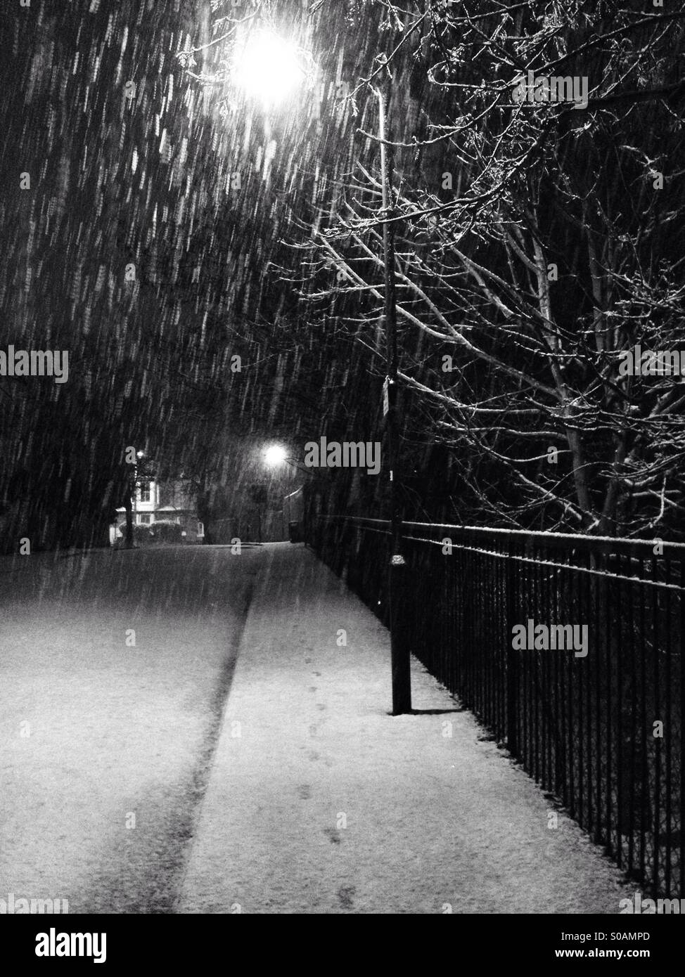 Footprints Snow Night Stock Photos & Footprints Snow Night Stock Images ...