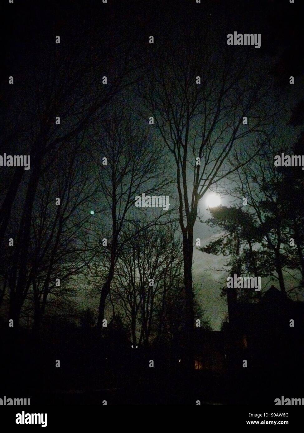 Cloudless dark night sky and a full moon hi-res stock photography and ...