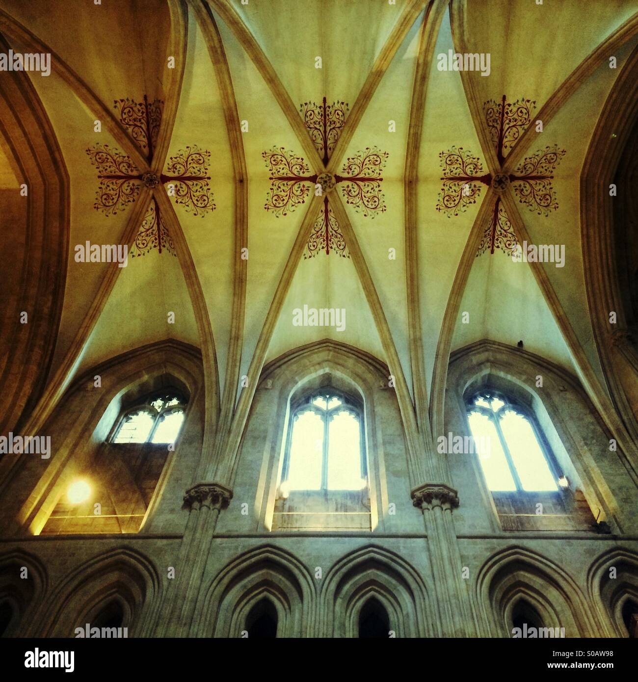 Wells cathedral ceiling hi-res stock photography and images - Alamy